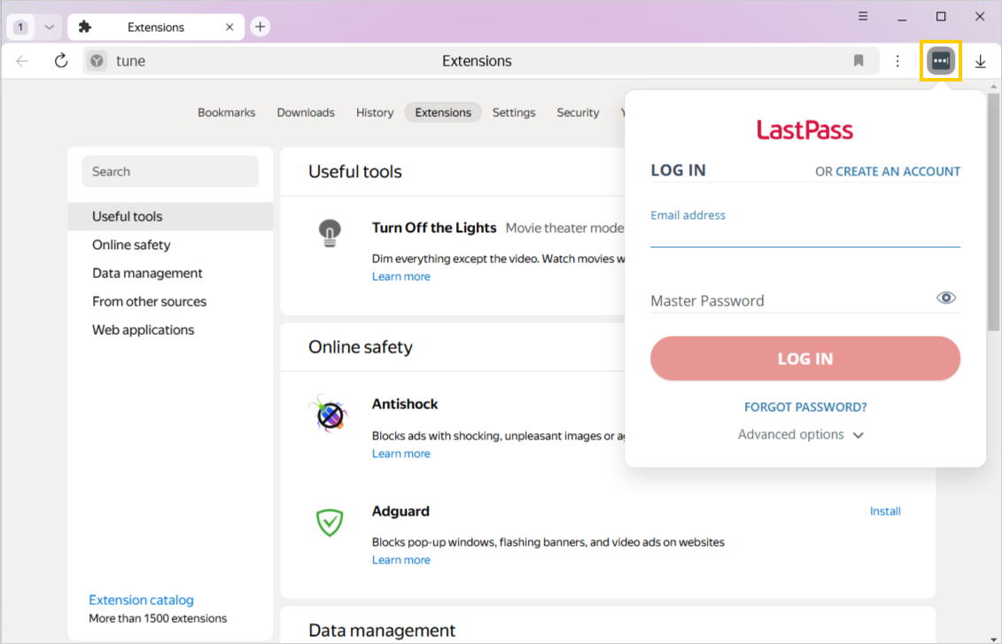 Extensions | Browser